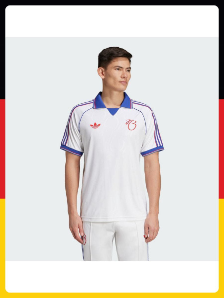 Поло adidas Originals, размер 48, цвет белый, Состав материала указан ...