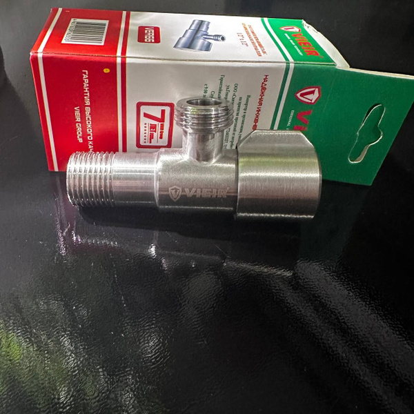 Кран 1/2*1/2угловой /нерж.сталь / сатин НР/НР VIEIR с керамической кран-буксой - купить с ...