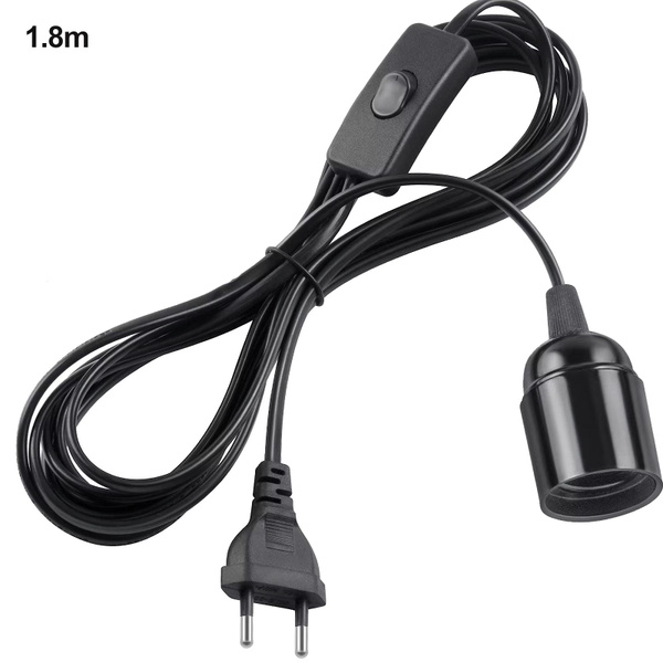 Meteai Патрон для лампы Патрон E27 с проводом и выключателем 1.8м, 60 ...