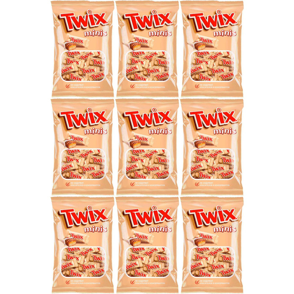 Батончик Twix Minis шоколадный 184 г, набор: 9 штук купить на OZON по низкой цене (1731723417)