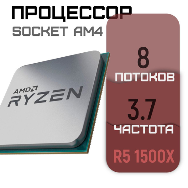 Процессор AMD R5 1500X Ryzen 5, OEM (без кулера), 4 яд., 3.5 ГГц купить ...