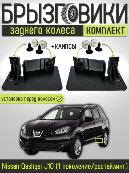 Комплект передних брызговиков(аэродинамических щитков) +клипсы заднего ...