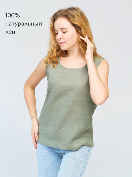 Топ Женский Trango полынь, размер 56 Лен Повседневный Россия свободный купить c доставкой на ...