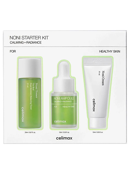 Celimax Дорожный набор: тонер + сыворотка + крем The Real Noni Starter ...