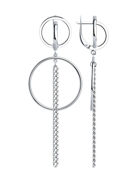 Серьги длинные женские серебро 925 пробы SOKOLOV, ювелирные украшения серебряные купить на OZON ...