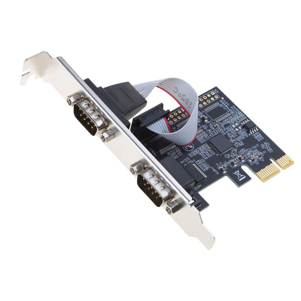 PCIe Dual Serial Expansion Card Chip AX99100 2 Port Industrial DB9 COM RS232,Компьютерное ...