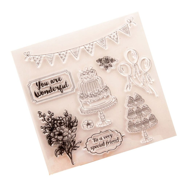 Прозрачные штампы на день рождения, воздушный шар, прозрачный ...