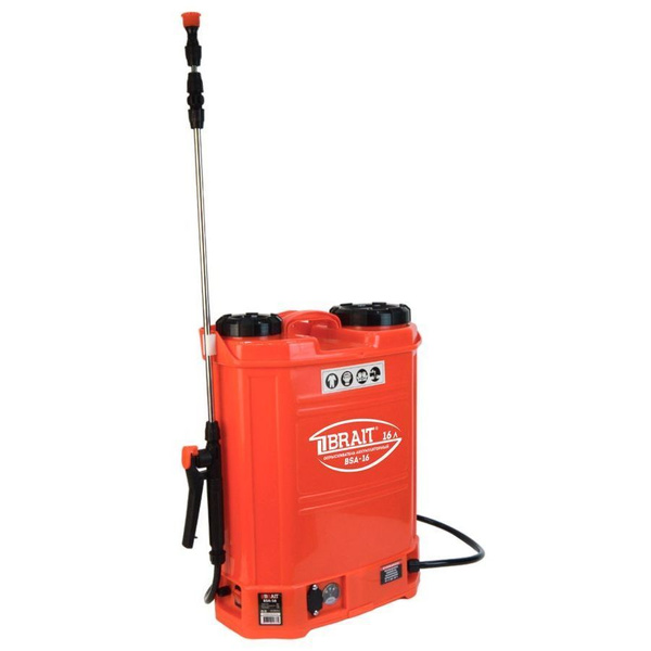 Опрыскиватель аккумуляторный BRAIT BSA-16 объем 16л, АКБ, 12В, 8Ач ранцевый садовый для растений ...