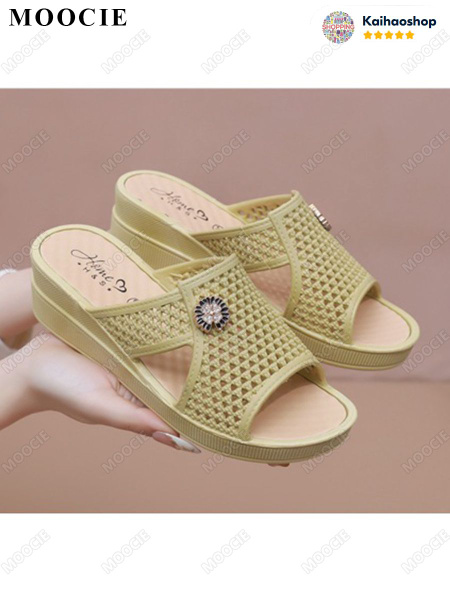 Пантолеты Женский MOOCIE, размер 39 ABS пластик, Искусственная кожа Толстая подошва Танкетка Без ...