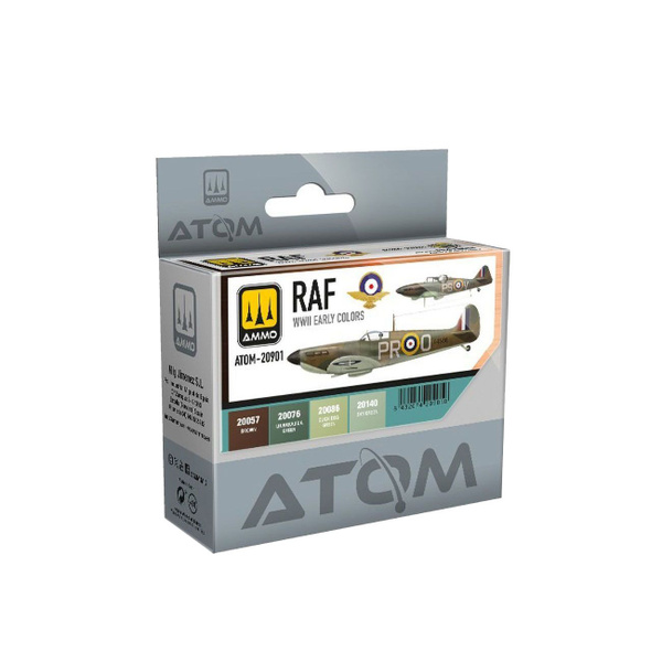 Набор красок AMMO RAF WWII Early Colors Set ATOM-20901 (4 краски по 20 мл) купить на OZON по ...