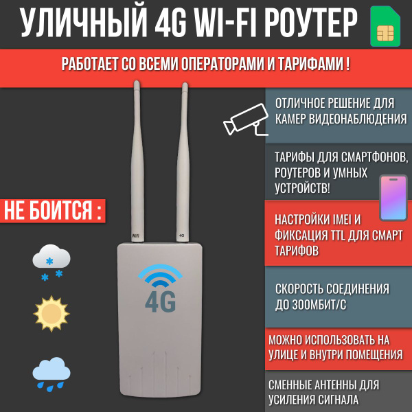 Роутер wifi, Роутер wifi с сим картой, 4G, Цвет - Белый купить на OZON по низкой цене (1806301426)