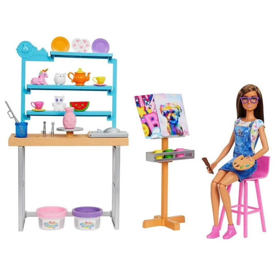 Кукла BARBIE Relax And Create Art Studio Playset And doll купить на ...