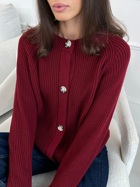 Кардиган Женский DAMtex бордовый Акрил, Полиамид, размер 42, 44 ...