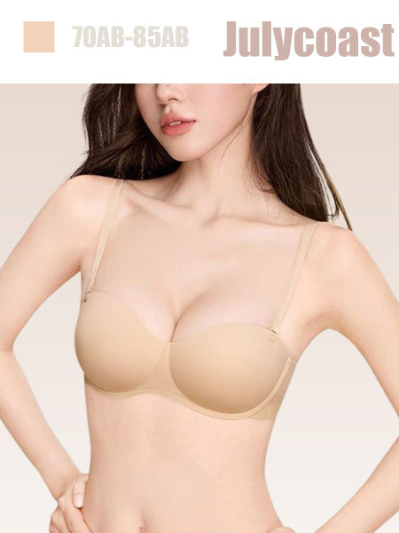 Бюстгальтер Женский July coast бесшовный, бралетт, размер 70A, 70B телесный Нейлон, Спандекс ...