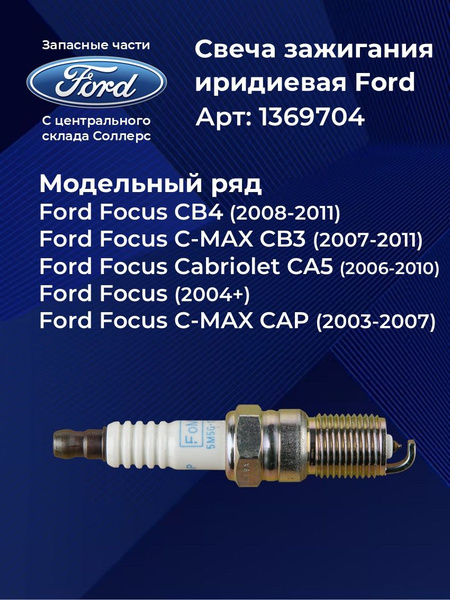 Свеча зажигания иридиевая Ford Focus, Mondeo, Galaxy 1.8/2.0л Duratec ...