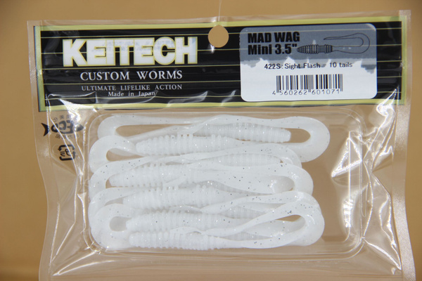 Силиконовая приманка Keitech Mad Wag Mini 3.5 #422 Sight Flash 8.4см ...