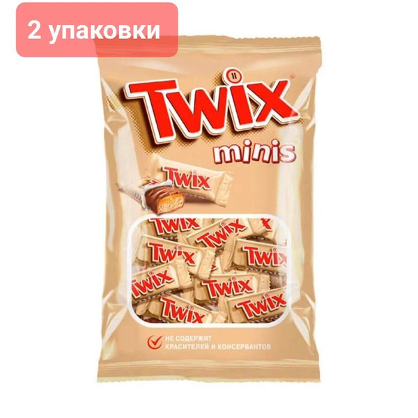 Конфеты шоколадные "Minis", Twix, 2 упаковки ,184 г купить на OZON по низкой цене (1917634035)