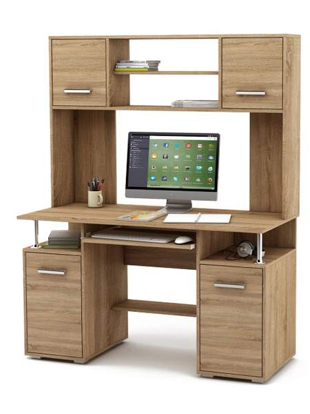 Характеристики Компьютерный стол с двумя тумбами, с надстройкой Амбер ...