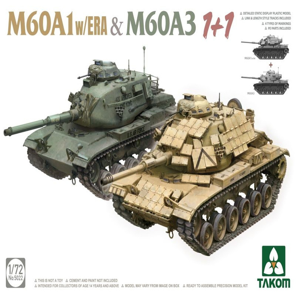 TAKOM 5022 1/72 Соотношение M60A1 w/ERA & M60A3 1+1 сборная модель танка купить на OZON по ...