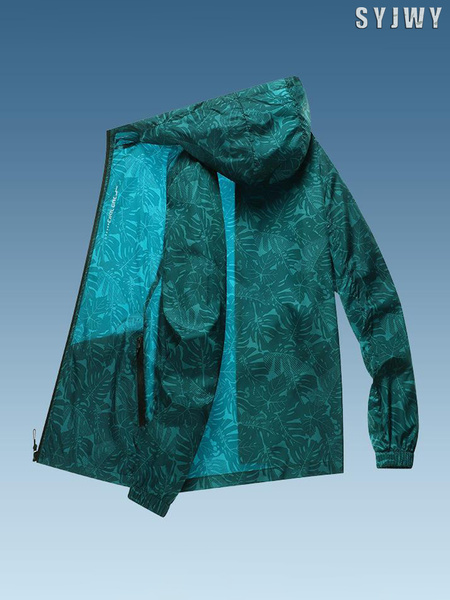 Ветровка Женский, Мужской SYJWY Карманы зеленый отложной Полиэстер FR, размер 52 Длинный На ...