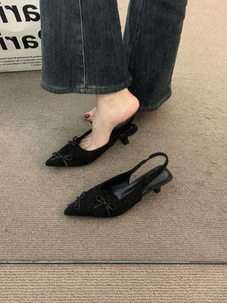 Туфли Женский Нубук Резина размер 36 Рюмка слингбэки Китай Без застёжки Низкая модель