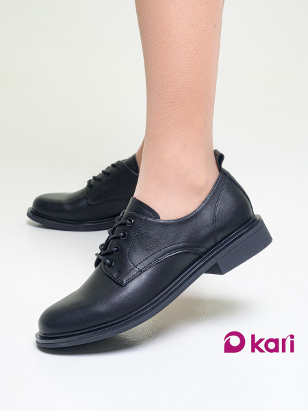 Полуботинки Женский Kari черный, размер 40 Демисезон G Шнурки Стандартный низкий (до 4 см ...