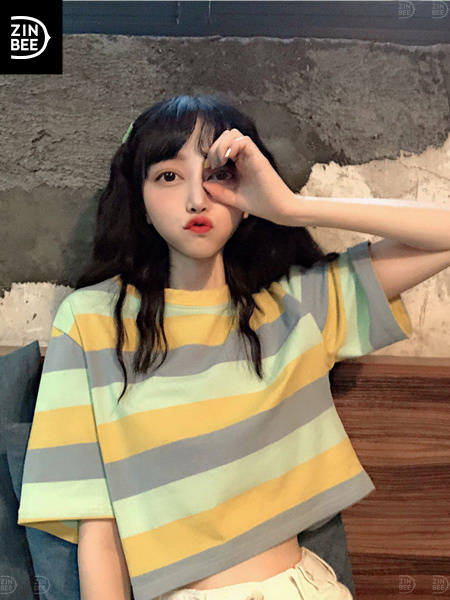 Рубашка Женский ZinBee желтый Политекс Разноцветный, размер 46 полуприталенный Китай, рост 164 ...