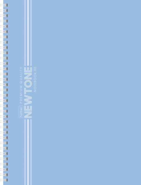 Тетрадь Hatber 80 листов А4 линия, Soft-touch на гребне, premium NEWtone PASTEL Голубая дымка ...