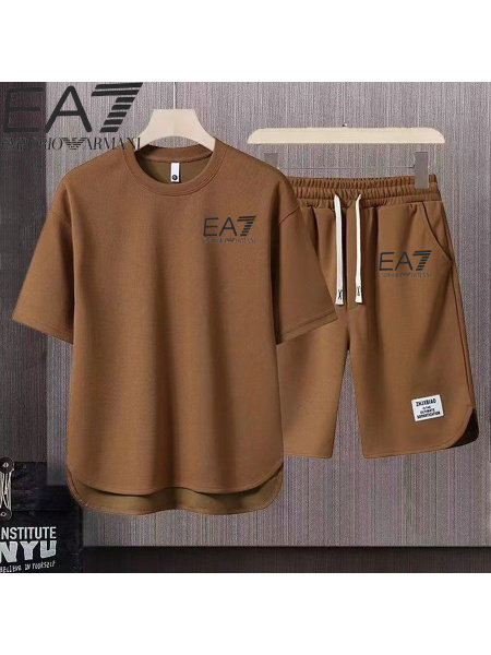 Костюм спортивный Мужской EA7 коричневый, размер 50, 52 Лето купить c доставкой на OZON по ...