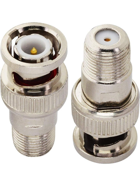 Адаптер F-типа в BNC, разъем BNC мужской к F женский для коаксиального кабеля RG6, подходит для ...