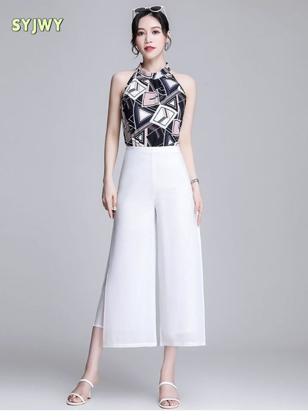 Бриджи Женский SYJWY белый Полиэфирное волокно Повседневный, размер 56 Эластичная Лето ...