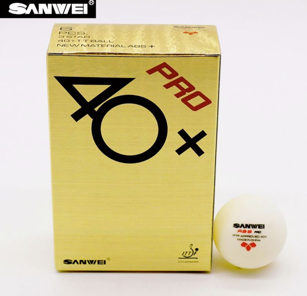 Мяч (6шт) Sanwei ABS 40+ 3*** PRO для настольного тенниса купить на OZON по низкой цене (2039195643)