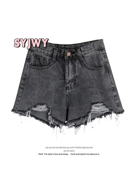 Шорты Женский SYJWY Повседневный черно-серый, размер 56 Хлопок Высокая купить c доставкой на ...