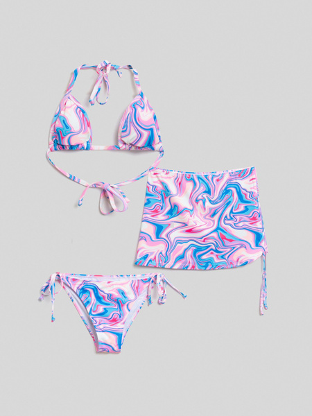 Купальник раздельный Девочки Acoola разноцветный, размер 134, 140 Плавание, Аквааэробика Средняя ...