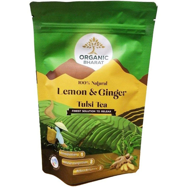 Чай Тулси Лимон и Имбирь (Tulsi tea Lemon and Ginger Organic Bharat) 100 г купить на OZON по ...