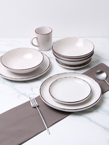 Daniks Сервиз столовый из керамики на 4 персоны ,16 предметов White Fusion купить на OZON по ...