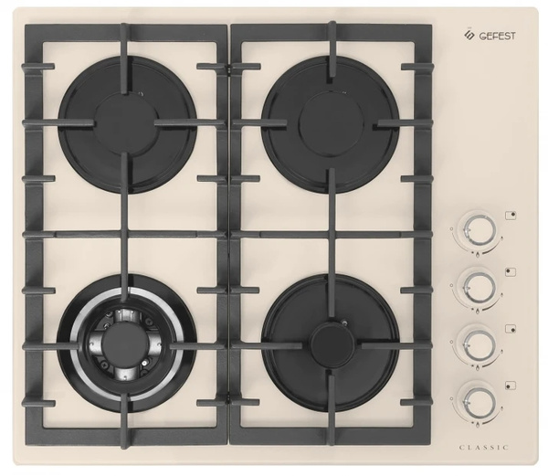 Gefest СГ СВН 2230-01 В81 Газовая варочная панель, 4 конфорки, бежевая купить c доставкой на ...