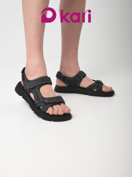 Сандалии Мужской Kari, размер 41 Нубук, Текстиль Анатомическая стелька, Низкая модель G Лето ...