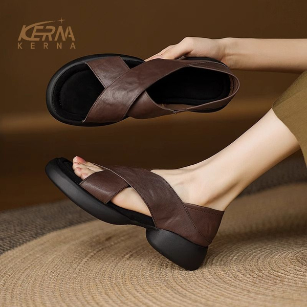 Босоножки Женский KERNA Каблук + платформа Микрофибра, размер 37 Открытый нос, Толстая подошва R ...