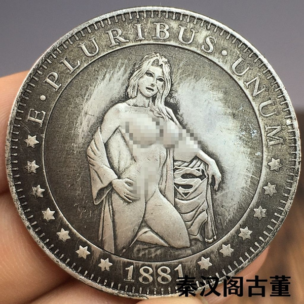 Монета США 1 доллар 1881 года с гравировкой. Эротика, ню, история любви, Камасутра ...