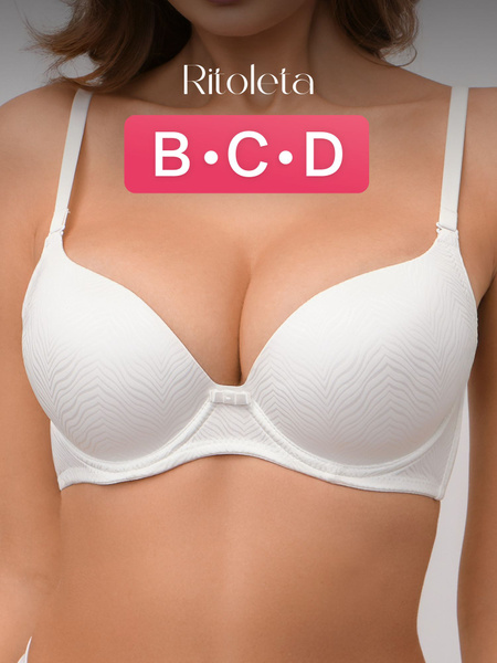 Бюстгальтер Женский Ritoleta классическая чашка, размер 95D белый Полиамид, Полиуретан ...