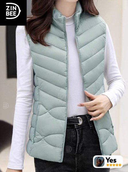 Жилет Женский ZinBee бледно-бирюзовый Полиэфирное волокно, размер 54 Повседневный Китай купить c ...