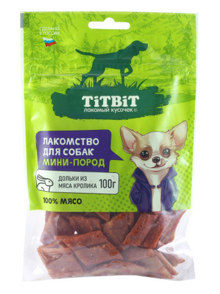 Лакомство Титбит (TiTBiT) для собак мини пород - Дольки из мяса кролика ...