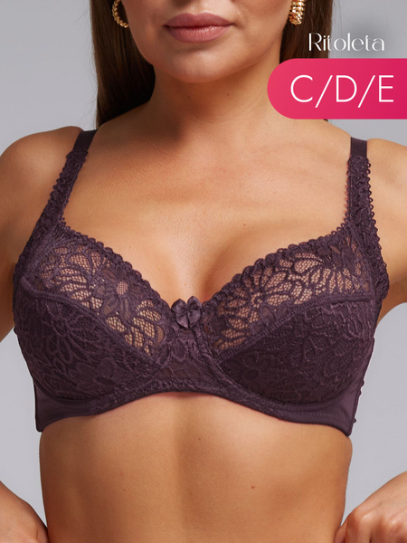 Бюстгальтер Женский Ritoleta мягкая чашка на каркасе, на косточках, размер 100C серый Полиамид ...
