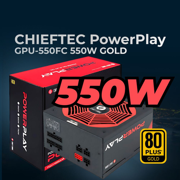 Chieftec Блок питания компьютера 1-4027-238, 550 Вт (GPU-550FC ...