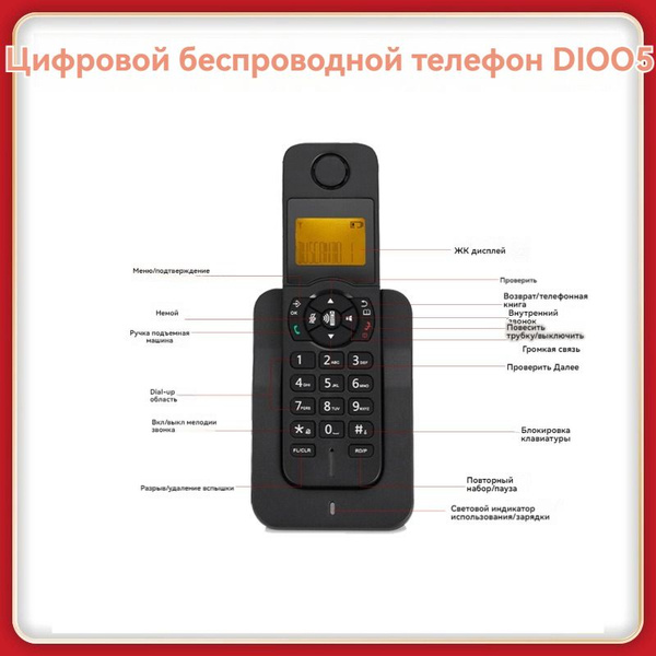 D1005 Портативный Цифровой Беспроводной Телефон Для Офиса И Дома купить ...