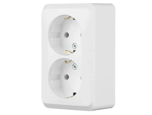 Розетка двойная накладная Schneider Electric Этюд PA16-007B с ...