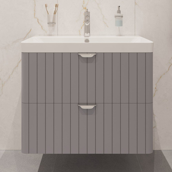 Тумба с раковиной STWORKI Ларвик 80 серая матовая купить на OZON по низкой цене (1415676168)