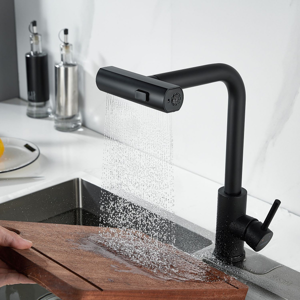 Смеситель для кухни с выдвижным изливом SHEVANIK S263H черный купить на OZON по низкой цене ...