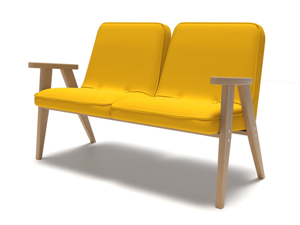 Мини садовый диван Soft Element ДаблДжек Yellow двухместный, массив дерева, скандинавский лофт ...